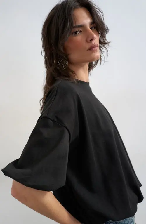 Topshop Bubble Hem Cotton T-shirt