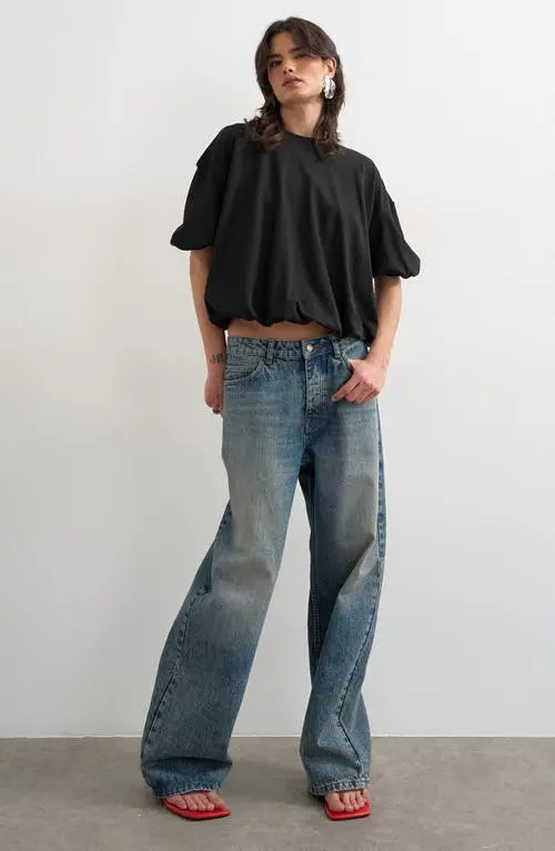 Topshop Bubble Hem Cotton T-shirt