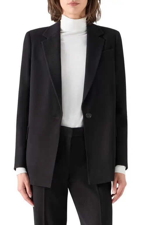 Akris Wool Tricotine Boyfriend Blazer - Espresso