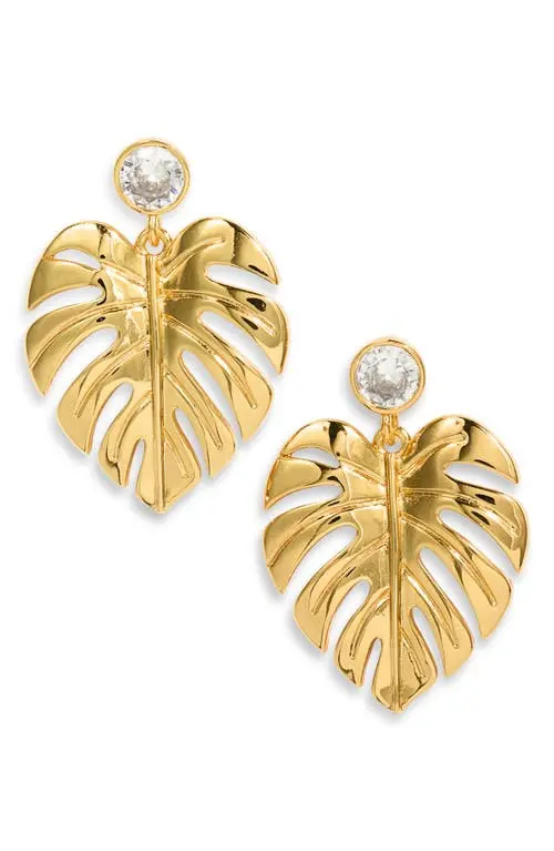 FRASIER STERLING Beverly Leaf Statement Drop Earrings - Gold