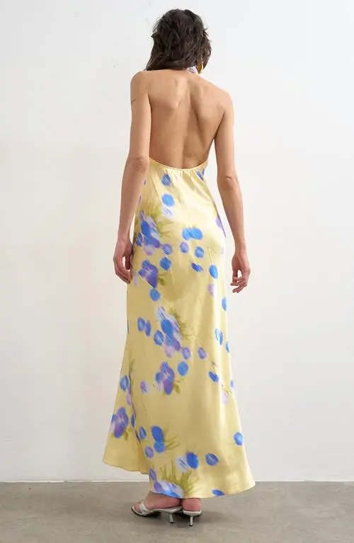 Topshop Floral Halter Maxi Dress