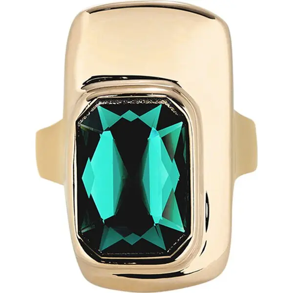 UNODE50 18k -plated Ring With Green Crystal - Gold