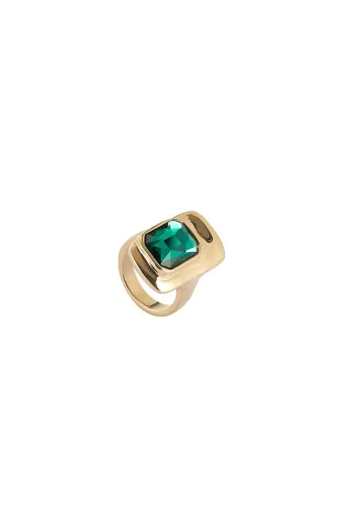 UNODE50 18k -plated Ring With Green Crystal