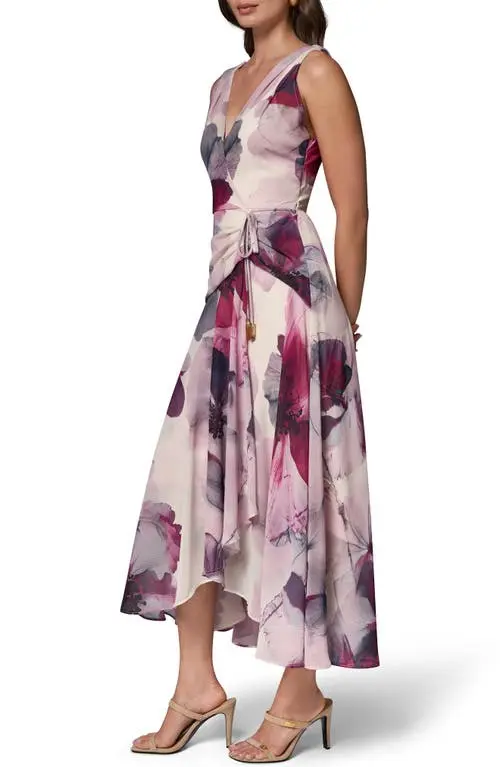 Donna Karan New York Floral Faux-wrap Midi Dress