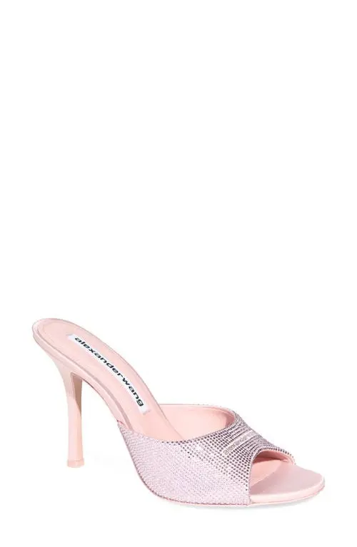 Alexander Wang Cher Crystal Logo Sandal - Light Pink