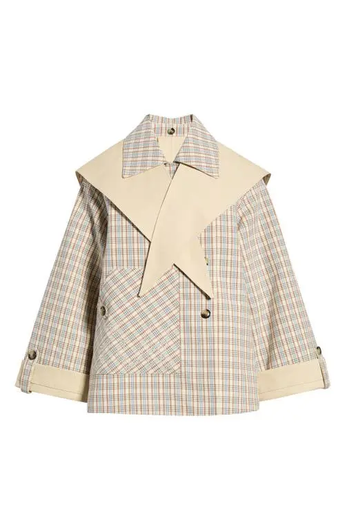 DAMSON MADDER Jerry Reversible Crop Trench Coat - Stone