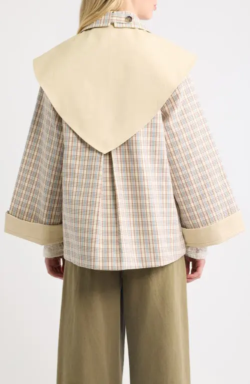 DAMSON MADDER Jerry Reversible Crop Trench Coat - Stone