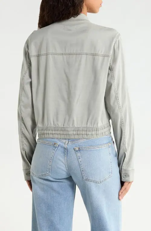 Splendid Spencer Tie Hem Cotton Blend Jacket - Eucalyptus