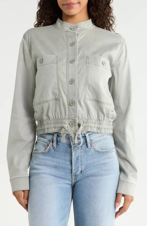 Splendid Spencer Tie Hem Cotton Blend Jacket - Eucalyptus