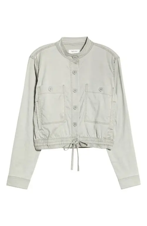 Splendid Spencer Tie Hem Cotton Blend Jacket - Eucalyptus