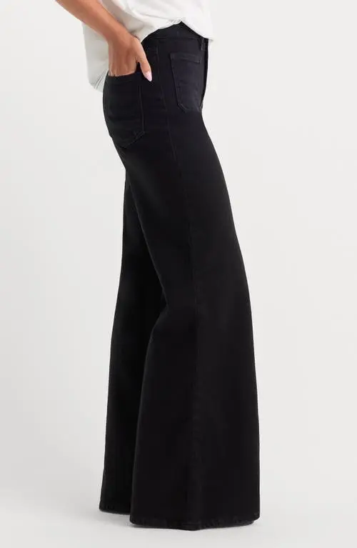 Good American Petite High Waist Patch Pocket Palazzo Jeans - Black001