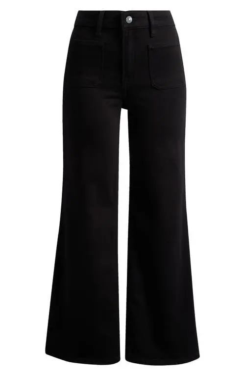 Good American Petite High Waist Patch Pocket Palazzo Jeans - Black001