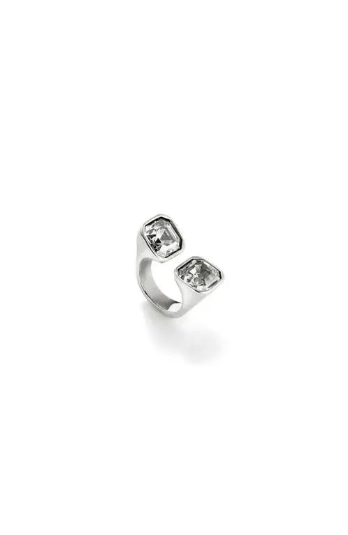 UNODE50 Sterling Plated Ring With White Crystal