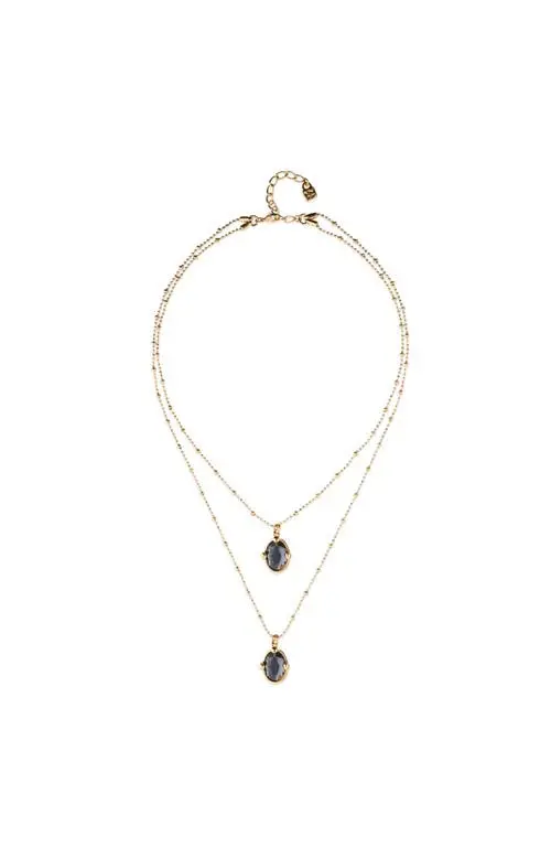 UNODE50 Double Necklace In 18k And Small Faceted Crystals - Gold