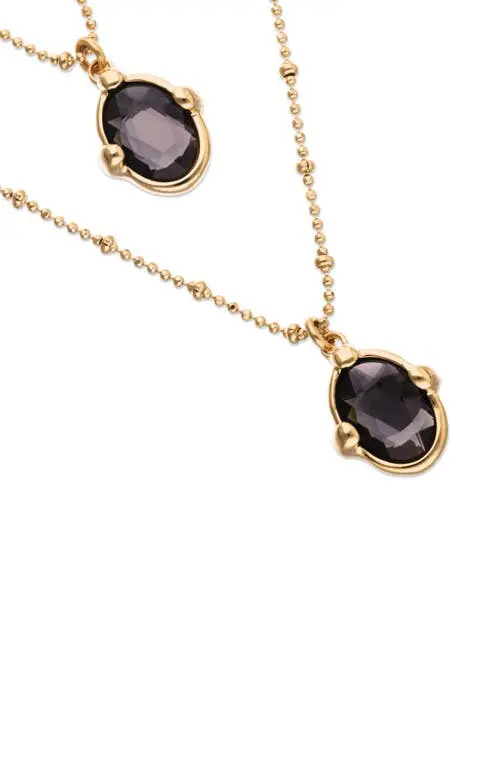 UNODE50 Double Layered Necklace With Faceted Crystals In 18k - Gold