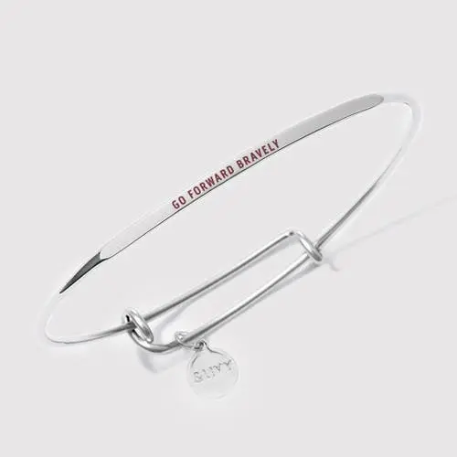 &LIVY Posy Bangle Bracelet Go Forward Bravely - Silver