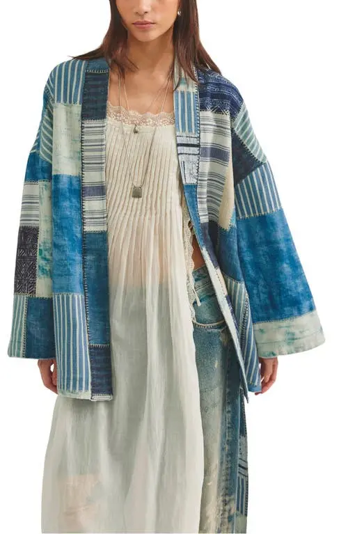 Free People Evie Cotton Patchwork Kimono