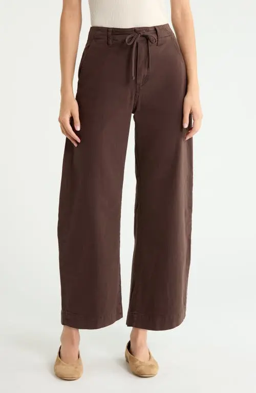 Paige Arellia Drawstring High Waist Ankle Barrel Pants - Rich Chocolate
