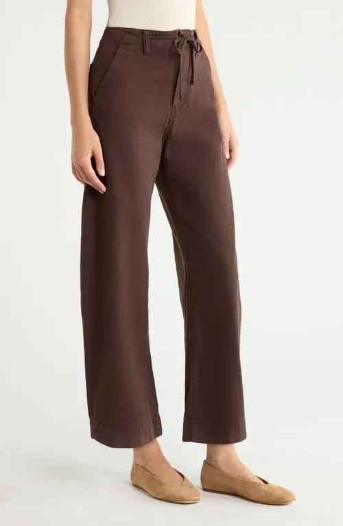 Paige Arellia Drawstring High Waist Ankle Barrel Pants - Rich Chocolate