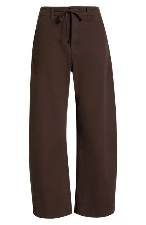 Paige Arellia Drawstring High Waist Ankle Barrel Pants - Rich Chocolate