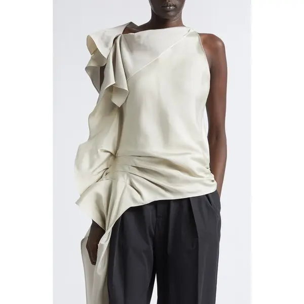 KALLMEYER Elif Two Tone Viscose & Silk Top - Antique