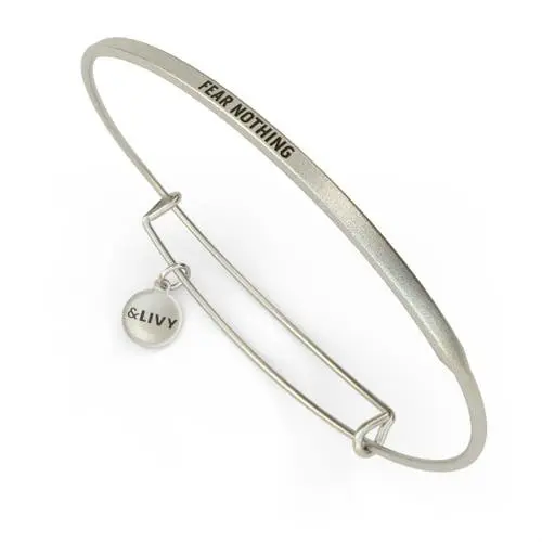 &LIVY Posy Bangle Bracelet Fear Nothing - Silver