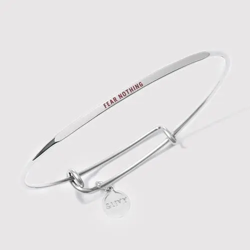 &LIVY Posy Bangle Bracelet Fear Nothing - Silver