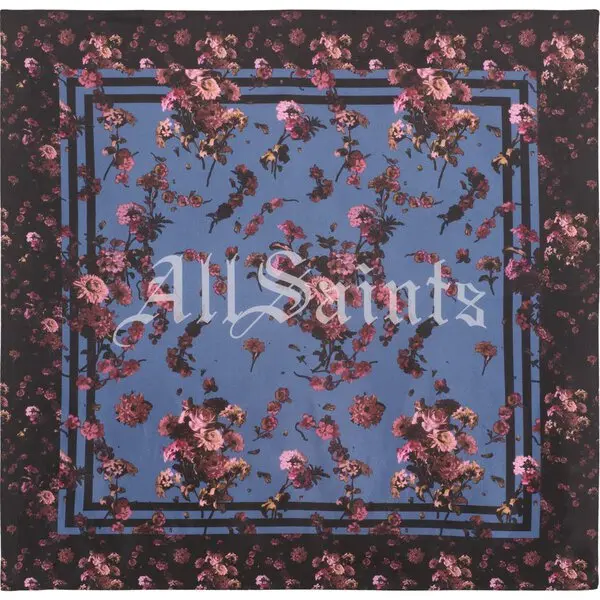 ALLSAINTS Perta Silk Twill Scarf - Blue Multi