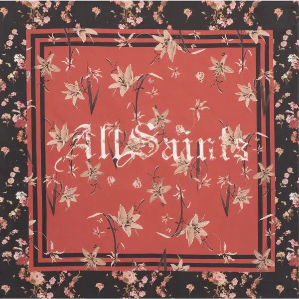 ALLSAINTS Perta Silk Twill Scarf - Brown Multi