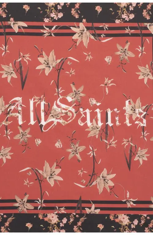 ALLSAINTS Perta Silk Twill Scarf - Brown Multi