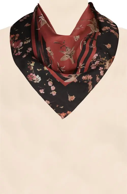 ALLSAINTS Perta Silk Twill Scarf - Brown Multi