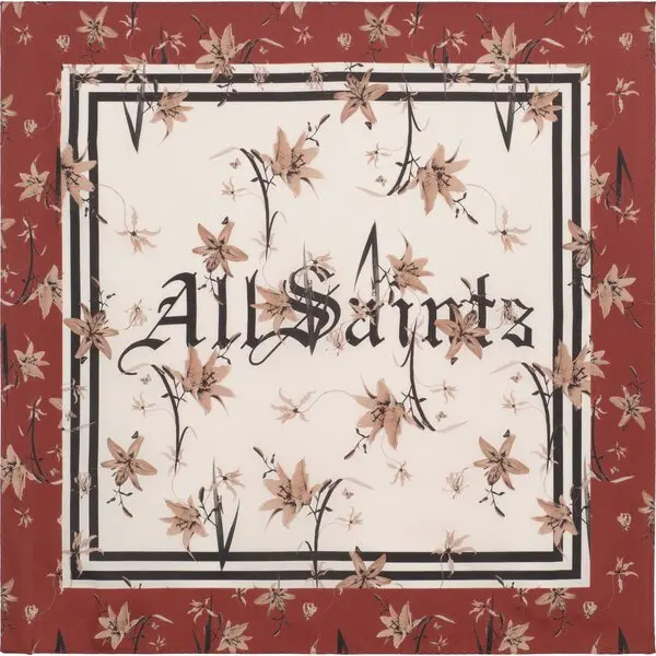 ALLSAINTS Perta Silk Twill Scarf - Chalk Multi