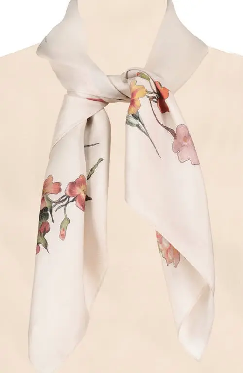 ALLSAINTS Valen Etta Square Silk Twill Scarf - Sheer Pink