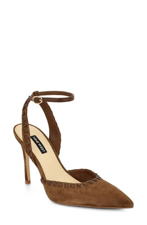 Nine West Kenedy Ankle Strap Pump - Medium Brown