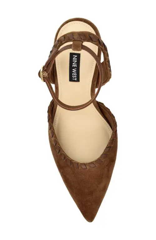 Nine West Kenedy Ankle Strap Pump - Medium Brown