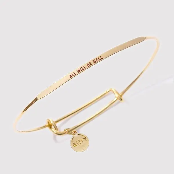 &LIVY Posy Bangle Bracelet All Will Be Well - Gold
