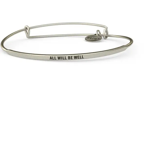 &LIVY Posy Bangle Bracelet All Will Be Well - Silver
