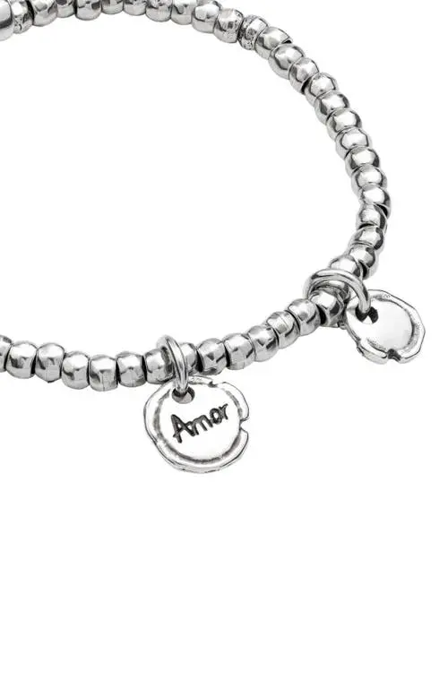 UNODE50 Sterling Plated Bracelet With Engraved Charm