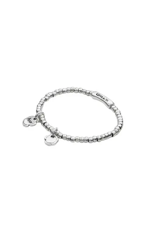 UNODE50 Sterling Plated Bracelet With Engraved Charm