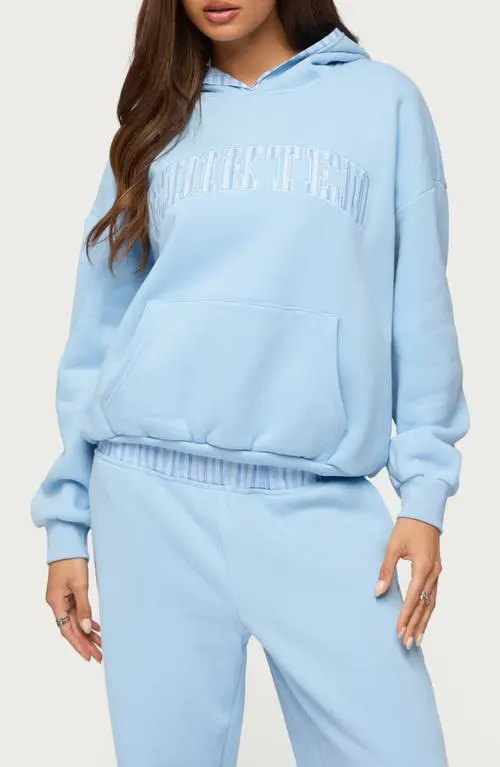 EDIKTED Core Stripe Oversize Hoodie - Blue