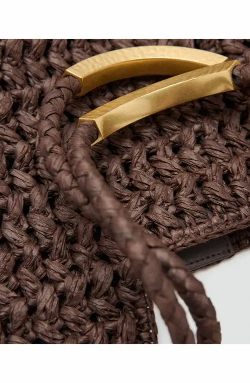 Mango Natural Fiber Shoulder Bag