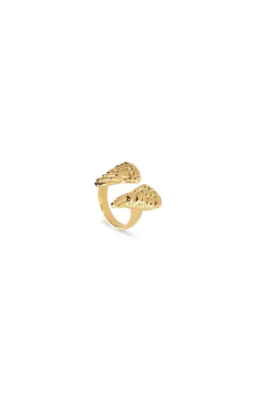 UNODE50 18k Plated Wing Ring