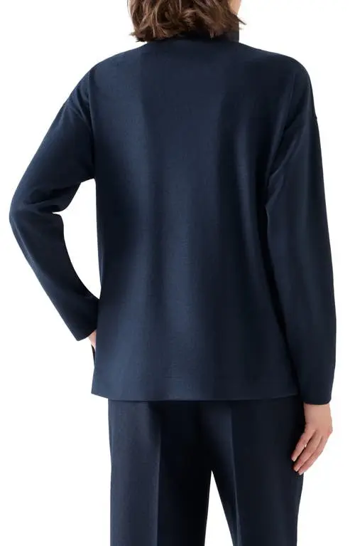 Akris Wool Jersey Half Zip Sweatshirt