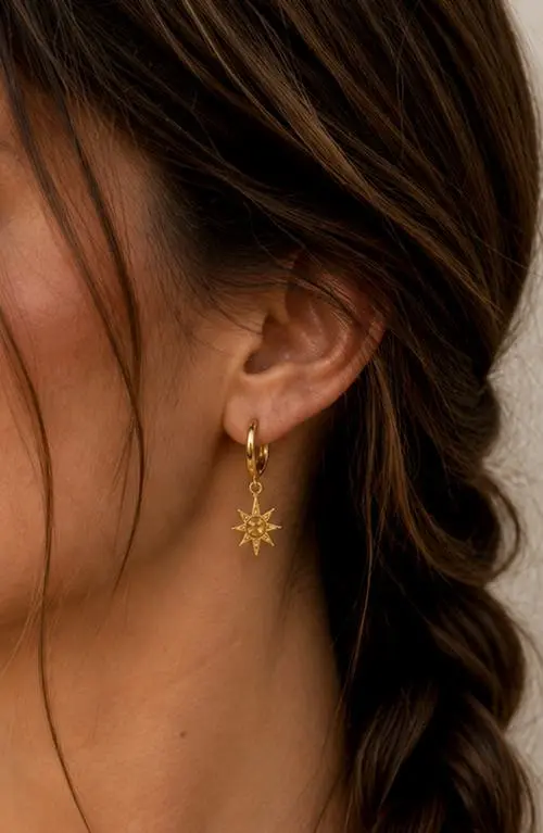 LA MENO Solar Charm Hoop Earrings