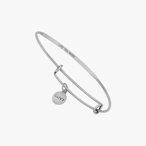 &LIVY Posy Bangle Bracelet Love You More - Silver