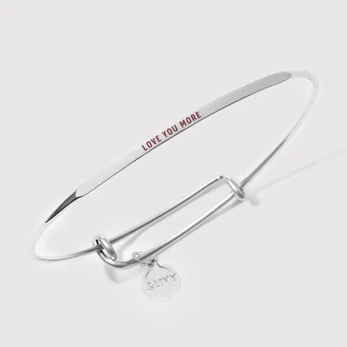 &LIVY Posy Bangle Bracelet Love You More - Silver