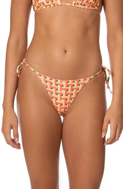MAAJI Blush Tide Sunflash Reversible Side Tie Bikini Bottoms - Open Yellow