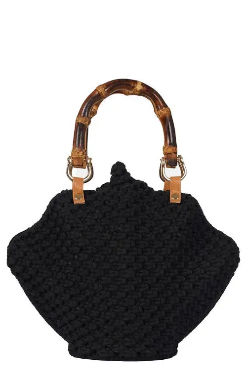 JELAVU Crochet Shell Bag - Black