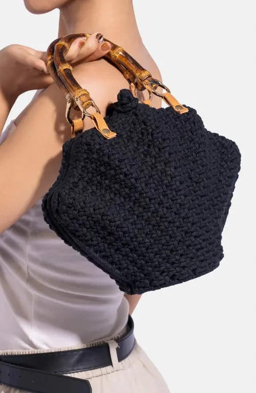 JELAVU Crochet Shell Bag - Black