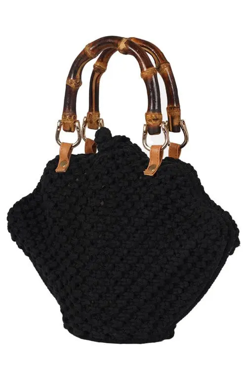 JELAVU Crochet Shell Bag - Black
